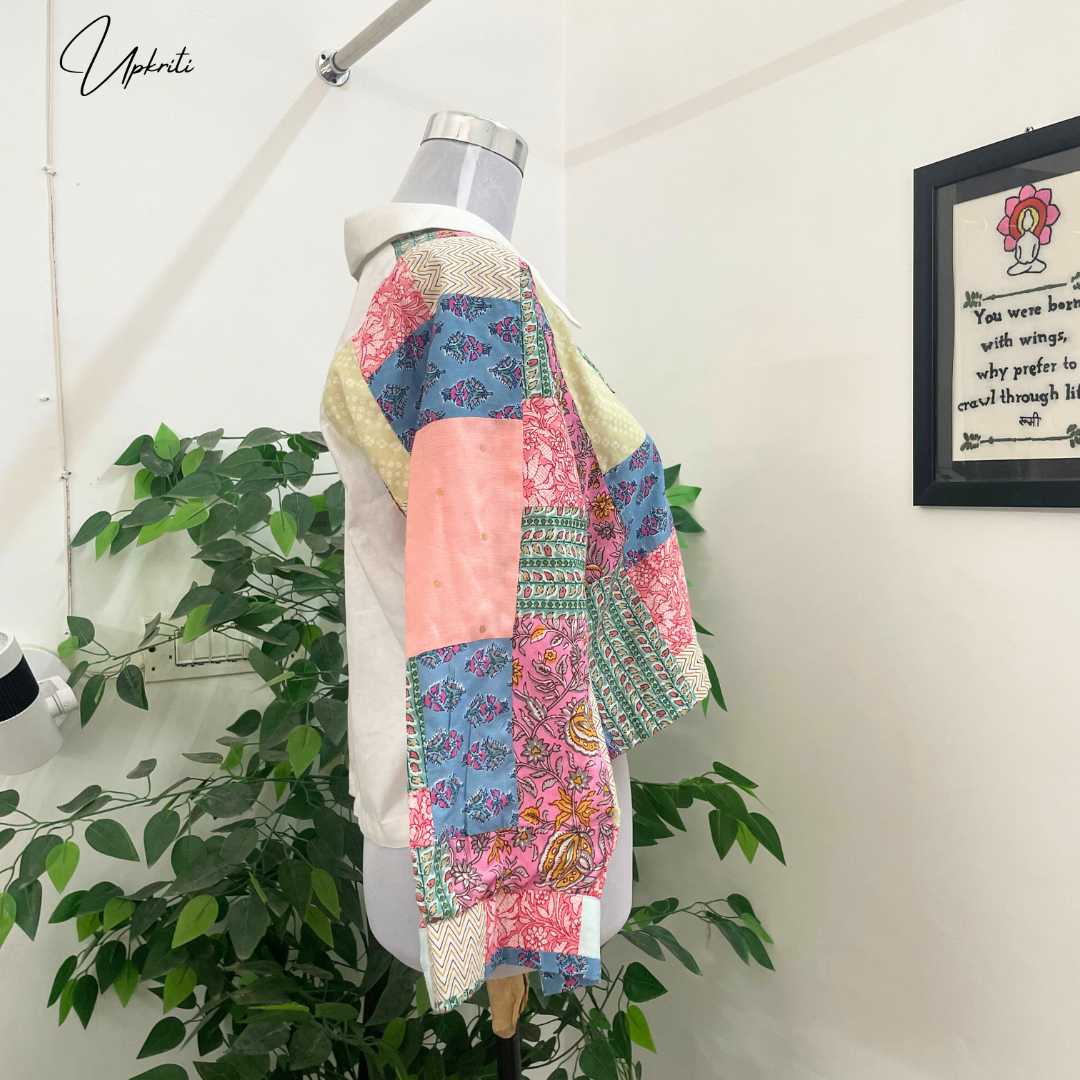 White Patchwork Shirt – Upkriti